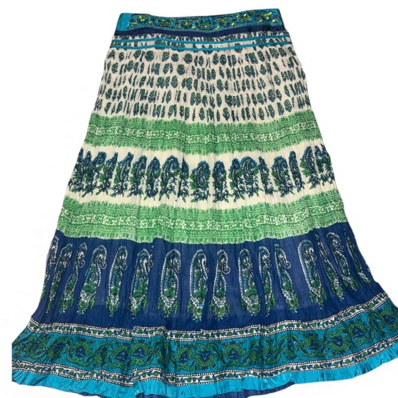 Chaudry Kc | Skirts | Chaudry Kc Elegant Green And Blue Aline Skirt ...